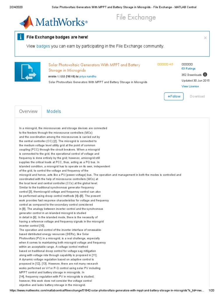 000 - Solar Photovoltaic Generators With MPPT and Battery Storage in ...