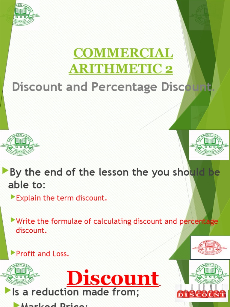 Commercial Arithmetic 2: Discount and Percentage Discount | PDF ...