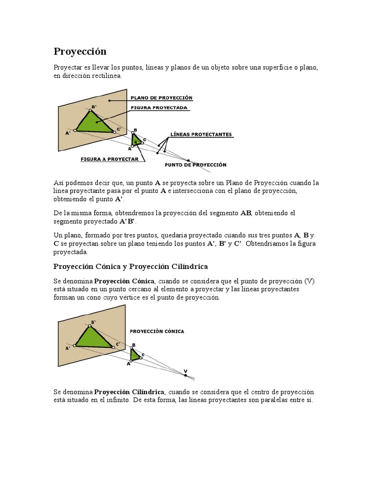 Proyección | PDF | Perspectiva (Gráfica) | Geometria clasica