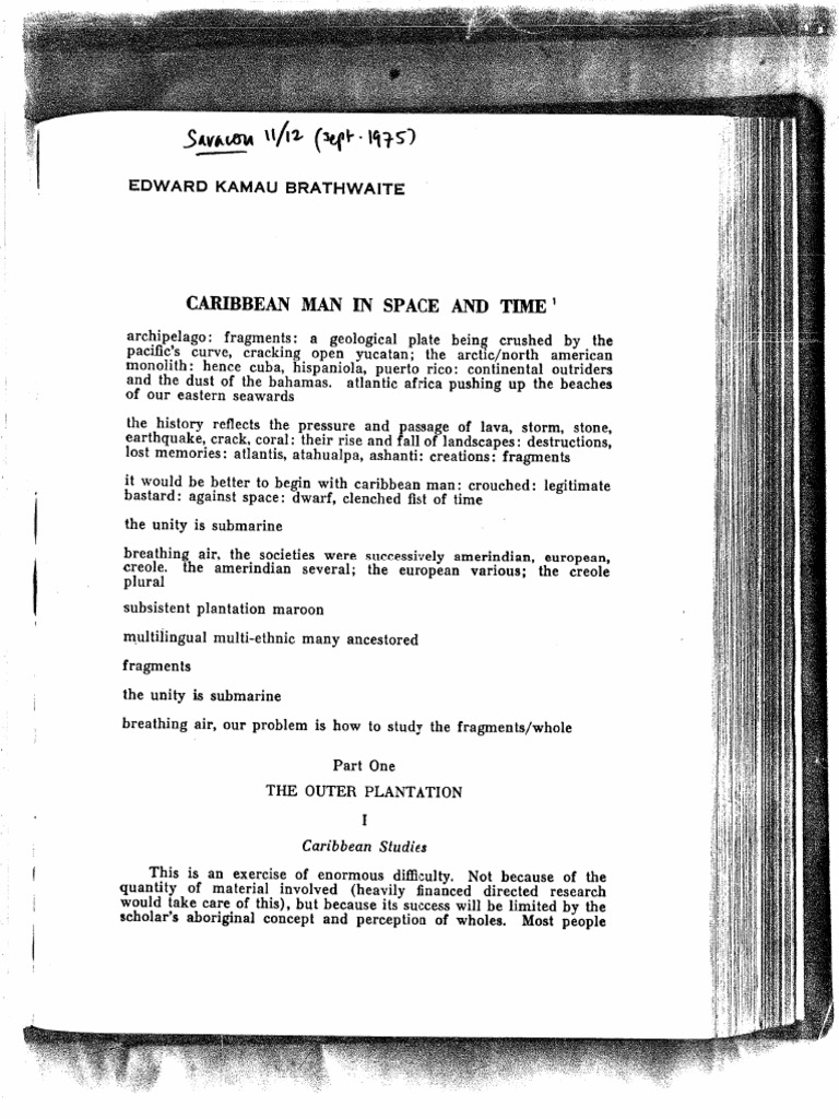 Edward KAMAU Brathwaite - Caribbean Man in Space and Time | PDF