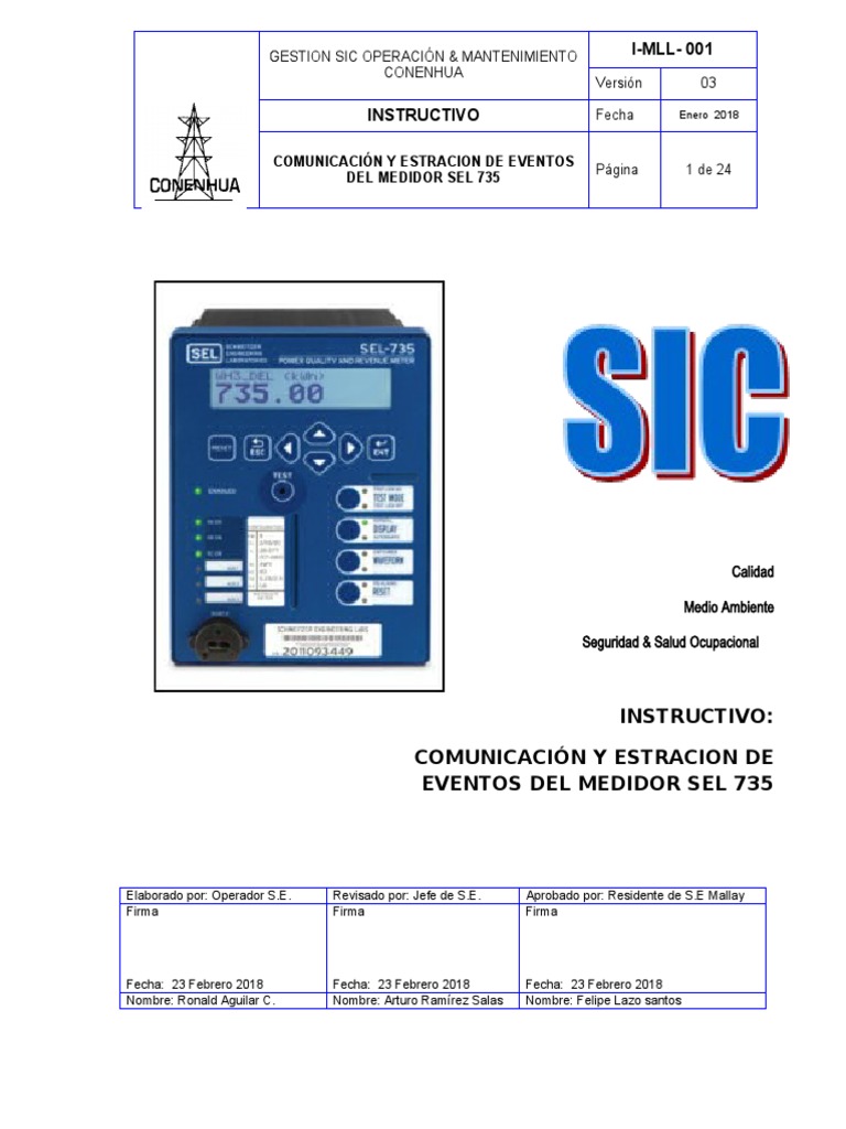 I-MLL-001 Extracción de Datos Medidor SEL 735 | PDF | Programa de ...