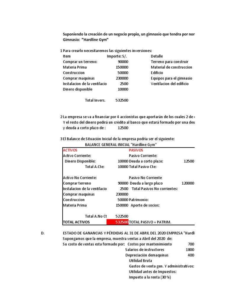 Ejemplo de Caso de Estudio | PDF | Deuda | Hoja de balance