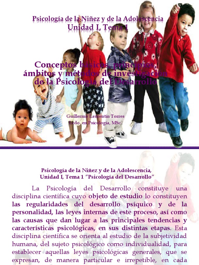 Unidad I, Tema 1, Psicologia de La Ni+ Ez y Adolescencia, UNY | PDF | Psicología del desarrollo ...