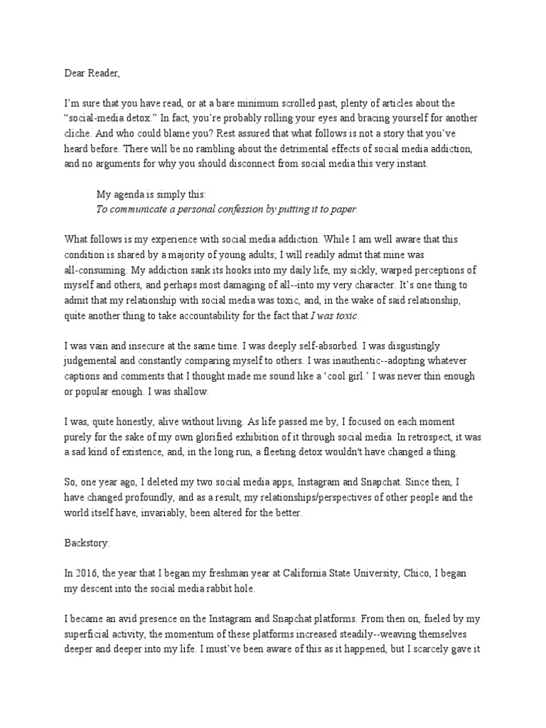 Eng 350 Technology Identity Reflection | PDF | Snapchat | Social Media