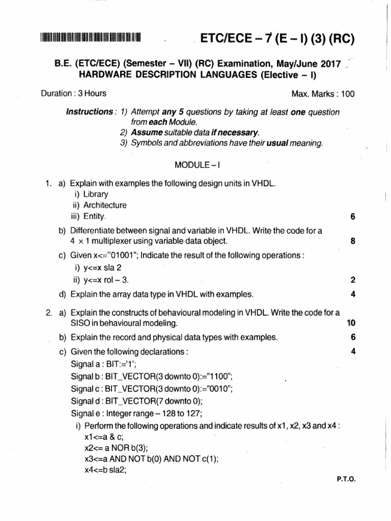 VHDL and HDL Codes for Digital Circuits | PDF | Vhdl | Hardware ...