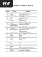 Proofreading Symbols | PDF | Proofreading | Quotation Mark