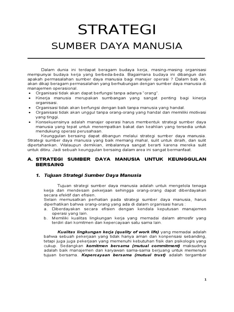 Strategi SDM | PDF | Teknologi & Rekayasa