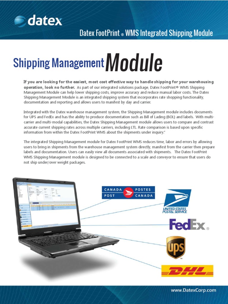 Datex WMS Shipping Management Module1 PDF | PDF | Cargo | Warehouse
