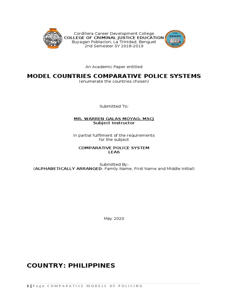 Comparative Police Models Philippines | PDF | Philippines | Southeast Asia