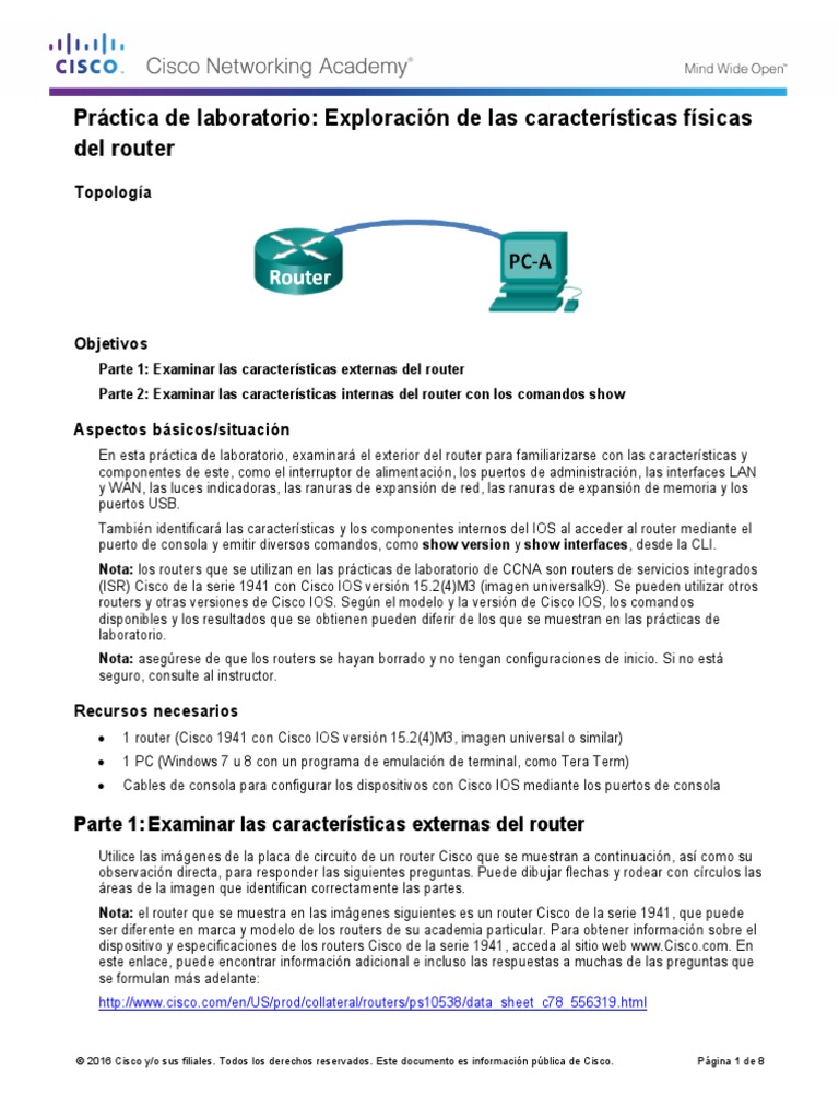 6.3.2.7 Lab - Exploring Router Physical Characteristics | PDF ...