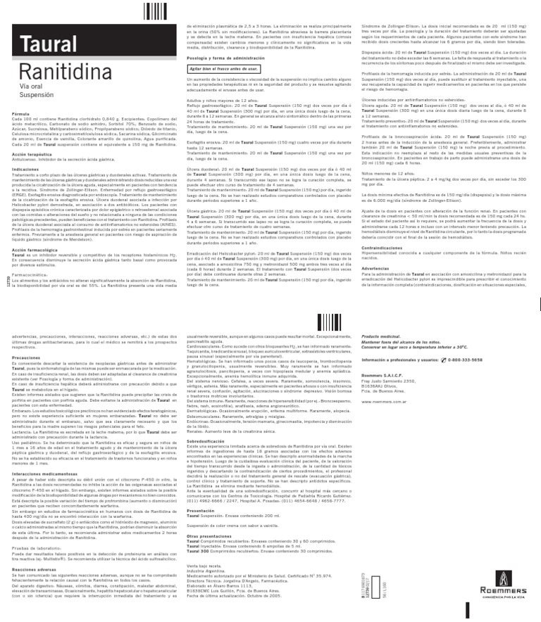Taural: Ranitidina | PDF | Droga anti-inflamatoria libre de esteroides ...