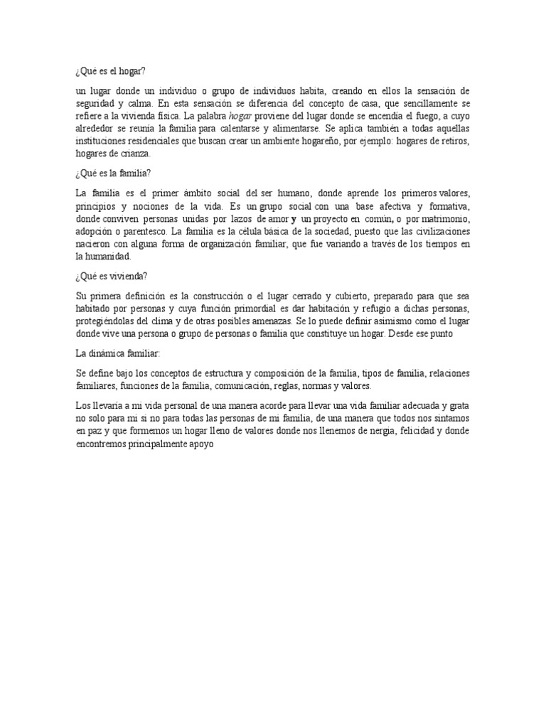 Qué Es El Hogar | PDF