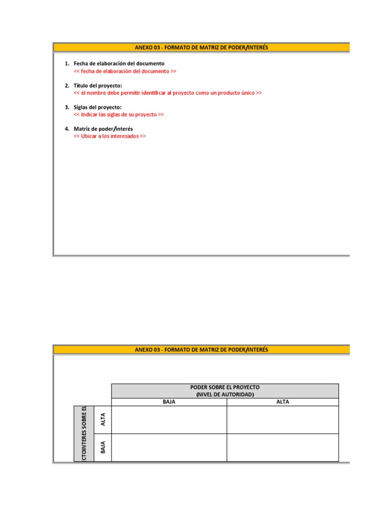 Formato de Matriz de Poder-Interes | PDF