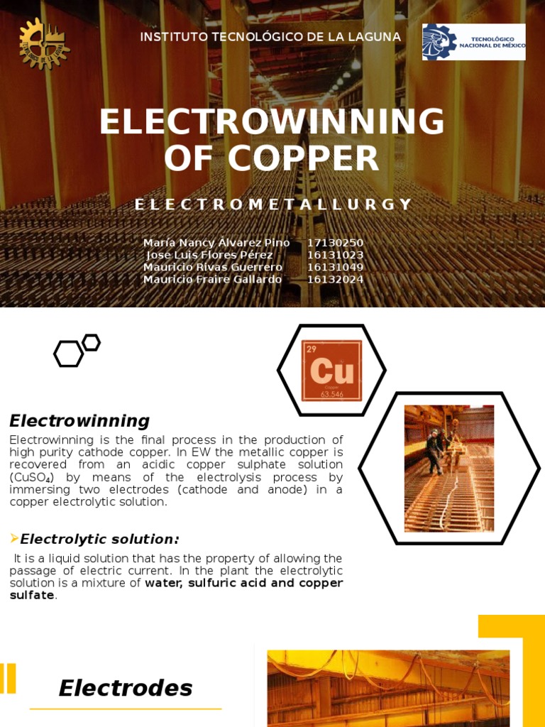 Electrowinning of Copper: Electrometallurgy | PDF | Electrochemistry ...