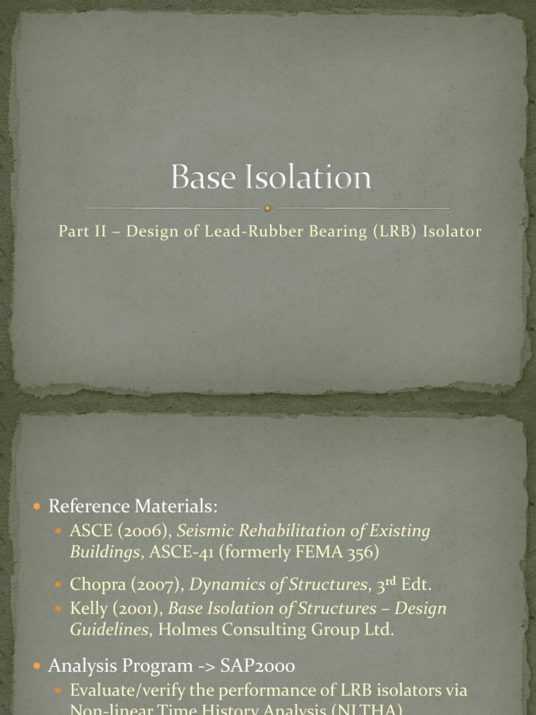 Base Isolation Part II - Design Eval LBR Isolator PDF | PDF | Young's ...