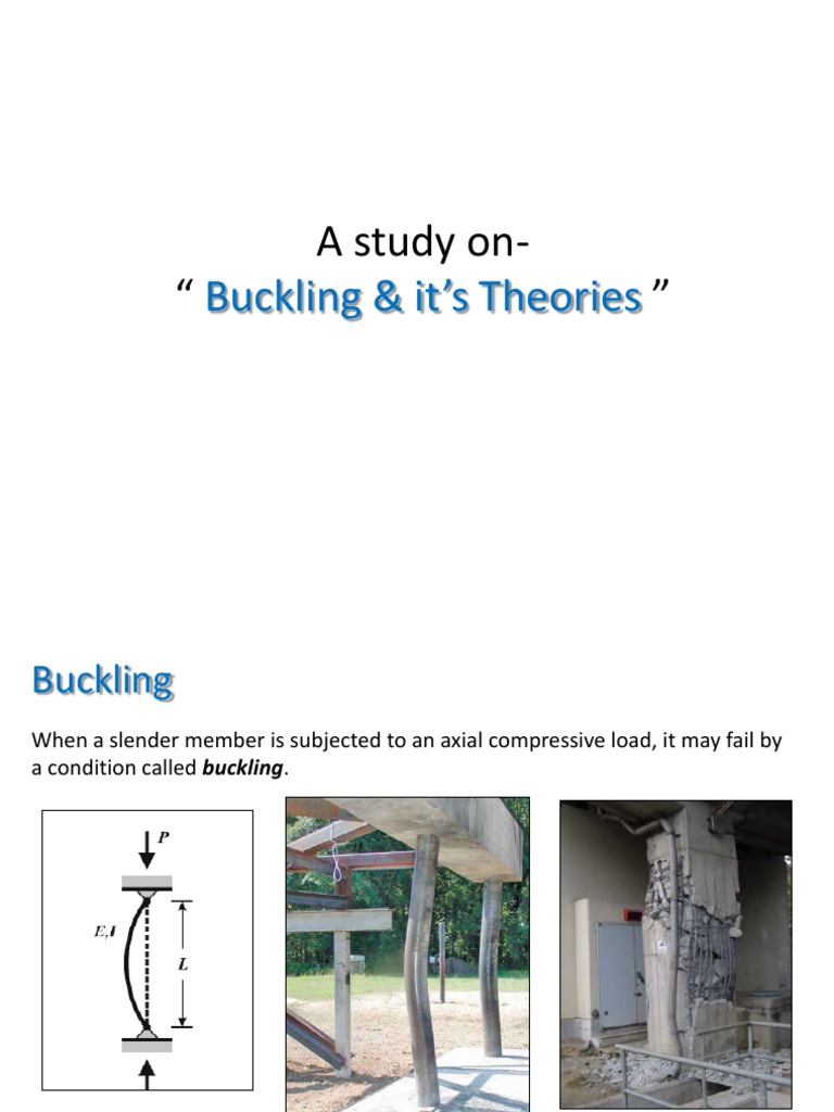 A Study On-" ": Buckling & It's Theories | PDF | Buckling | Column
