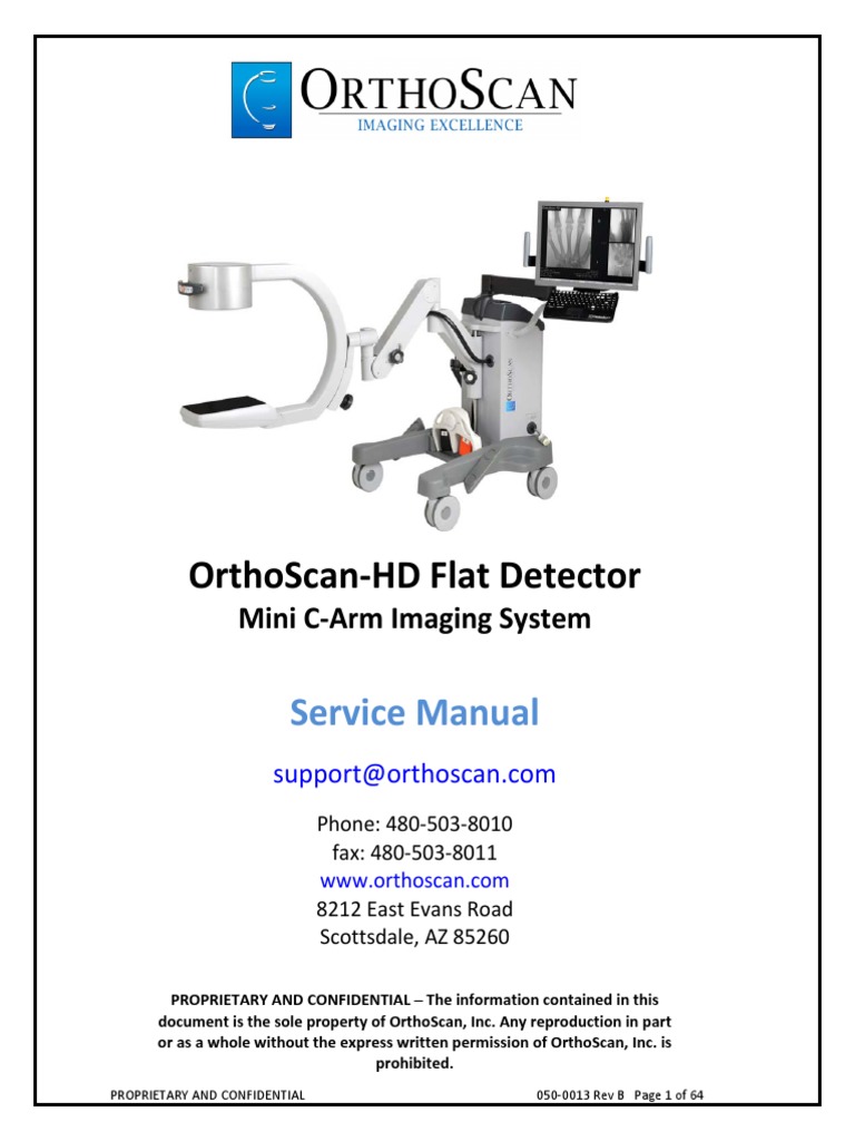 OrthoScan-HD Flat Detector Mini C-Arm Imaging System Service Manual ...