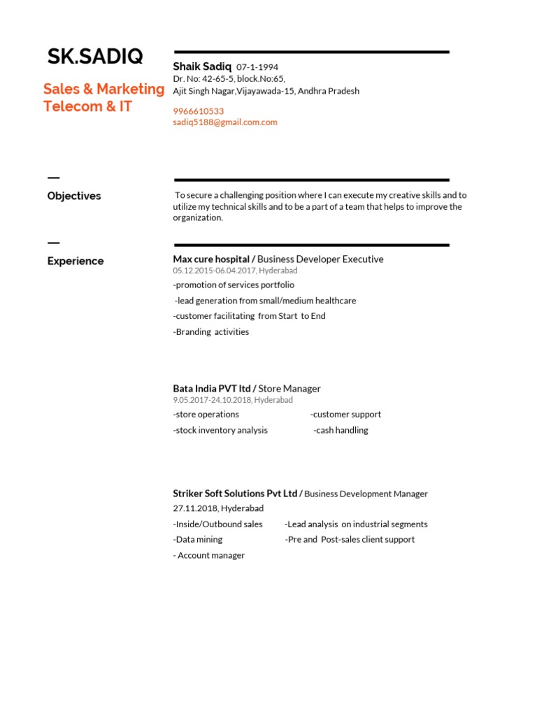 SK Sadiq - Resume | PDF | Business Economics | Economies