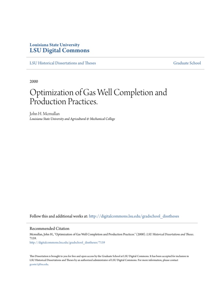 Optimization of Gas Well Completion and Production Practices Water ...