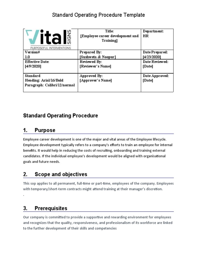 SOP - Employee Development & Training | PDF | Mentorship | Goal