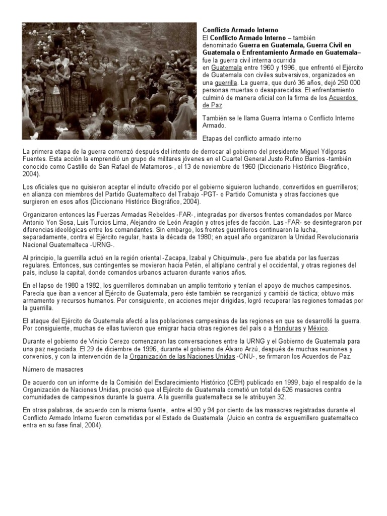 Guerra Civil en Guatemala: 1960-1996 | PDF | Guatemala | Guerra de ...