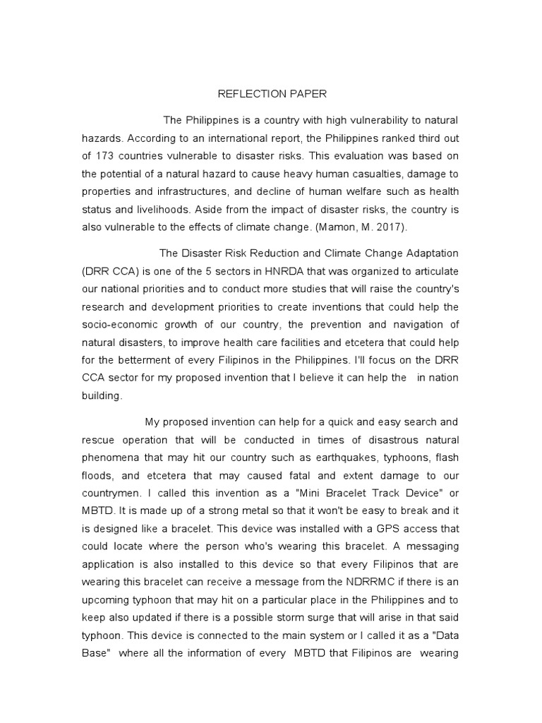 STS Reflection Paper | Download Free PDF | Disaster Risk Reduction | Policy