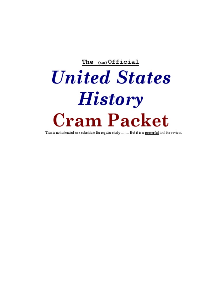 APUSH Cram Packet Overview | PDF | American Civil War | Abraham Lincoln