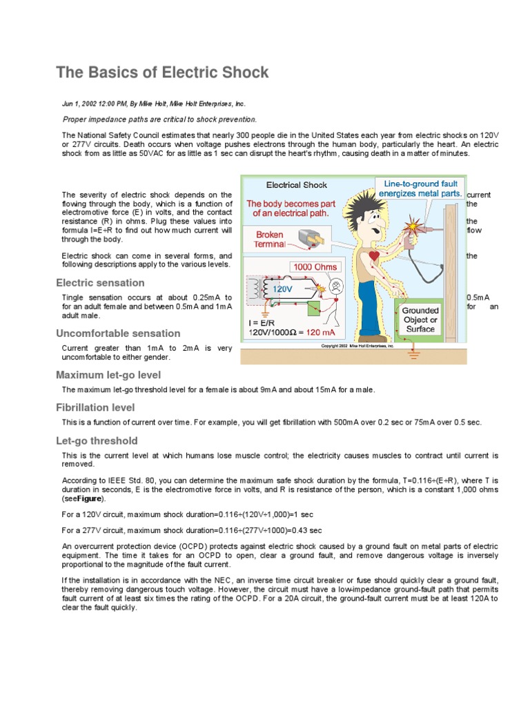 The Basics of Electric Shock | PDF | Electric Current | Voltage