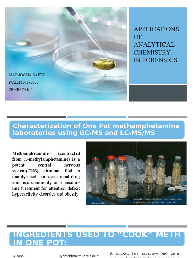 Applications OF Analytical Chemistry in Forensics: Maimoona Saeed ...