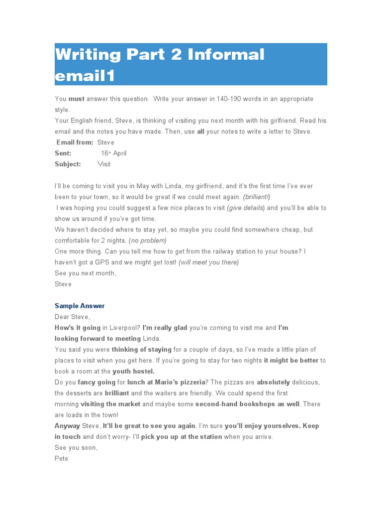 Informal Email Response to Friend's Visit | PDF | Mystery, Thriller ...