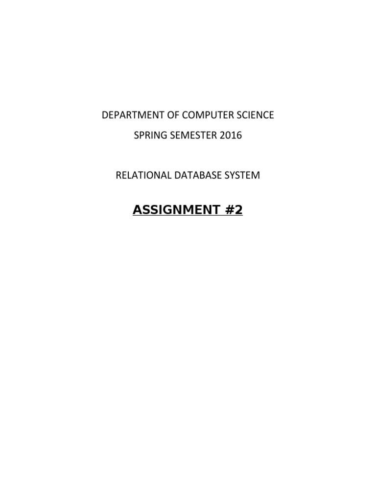 RDMS Lab Assignment 2 | PDF | Table (Database) | Data Model RDMS Lab Assignment 2 | PDF | Table (Database) | Data Model