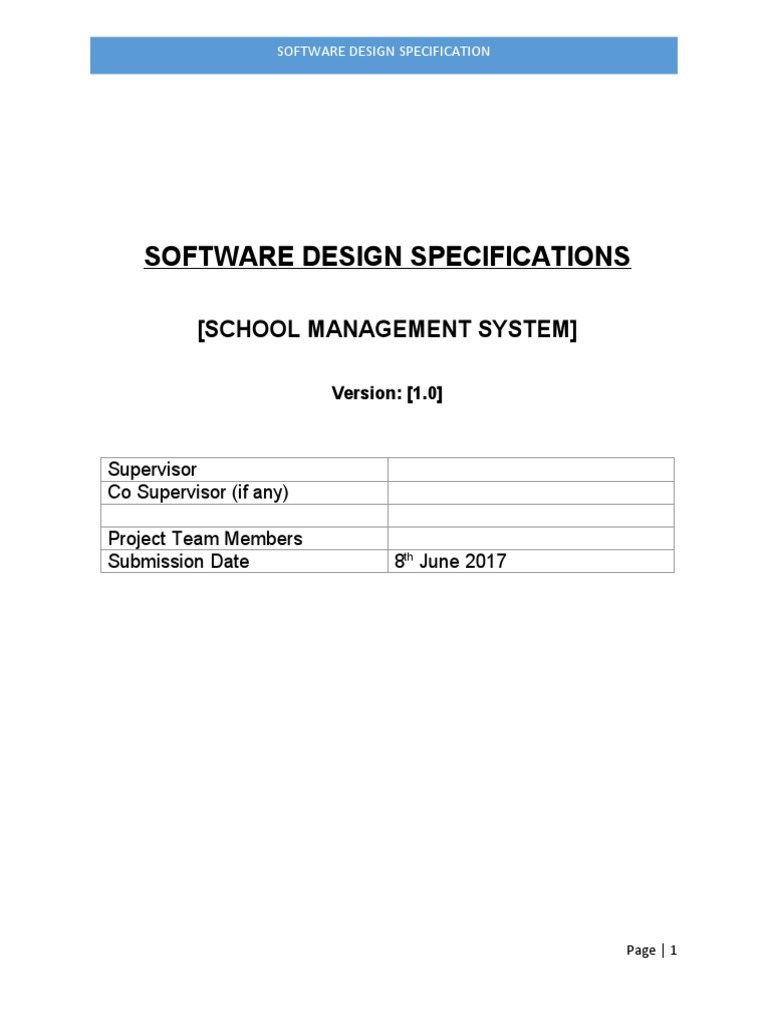 Software Design Specifications: (School Management System) | PDF ...