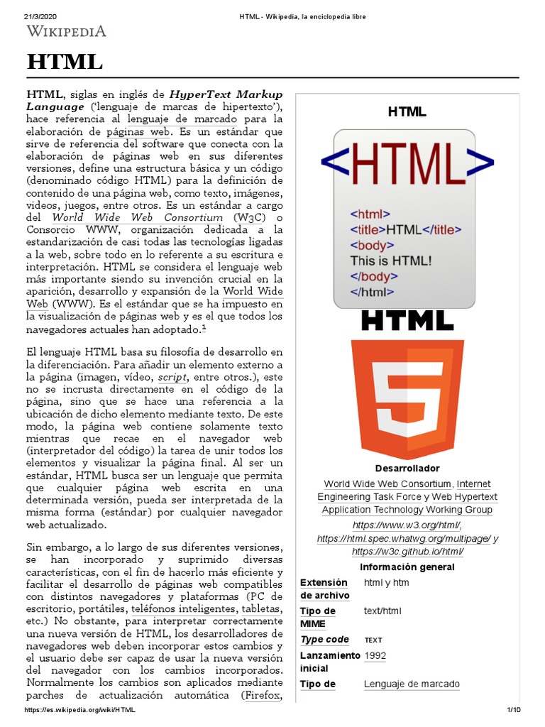 HTML Informacion PDF | Descargar gratis PDF | HTML | Página web
