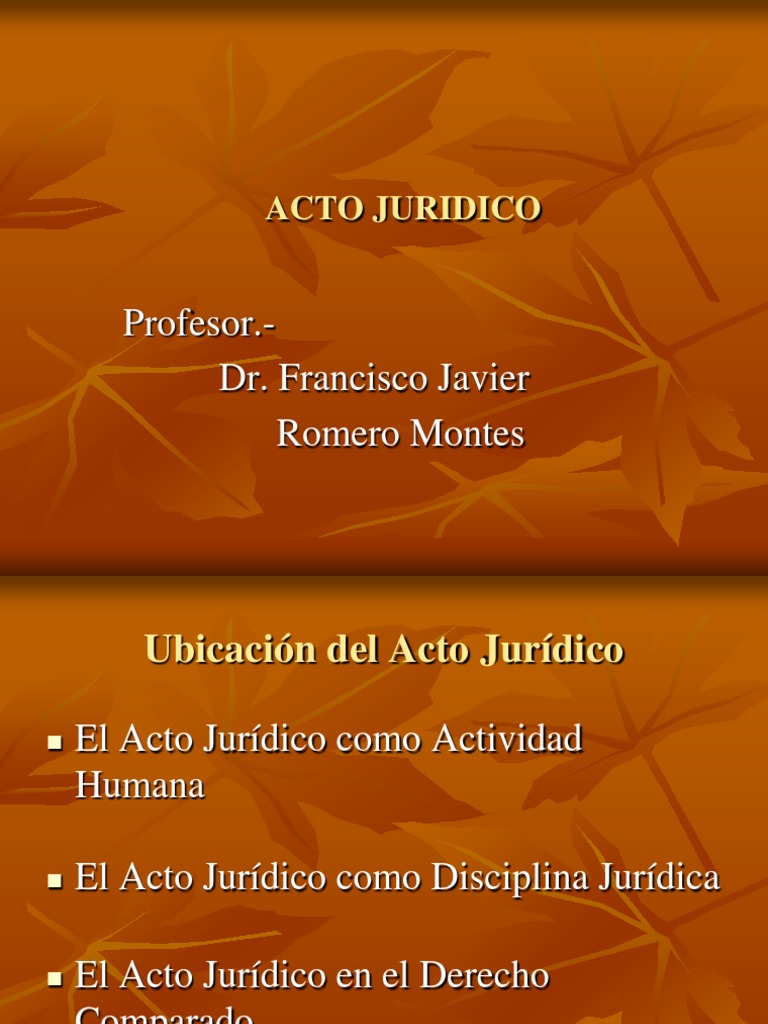 Acto Jurídico: Conceptos y Clasificación | PDF | Intención (Derecho ...