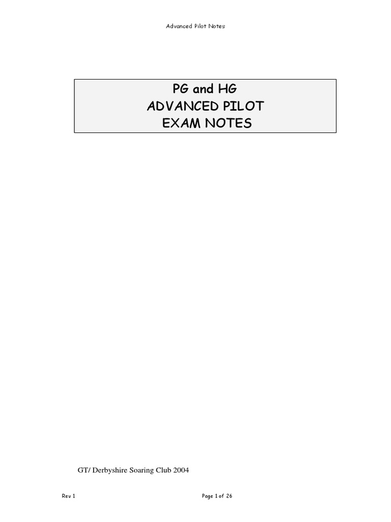 Pilot Exam Notes Wessex Pilot Notes PG and HG Advanced Pilot Exam Notes ...