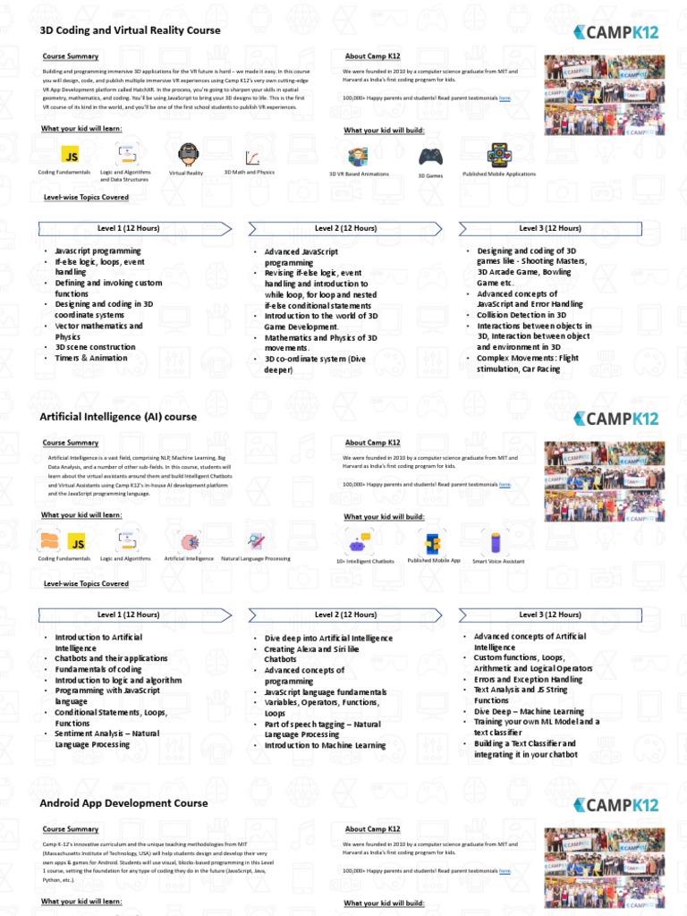 Camp K12 Exlusive Curriculum | PDF