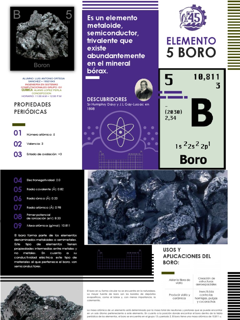 Elemento Boro PDF | PDF | Boro | Elementos químicos