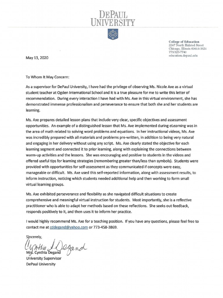 Letter of Rec | PDF