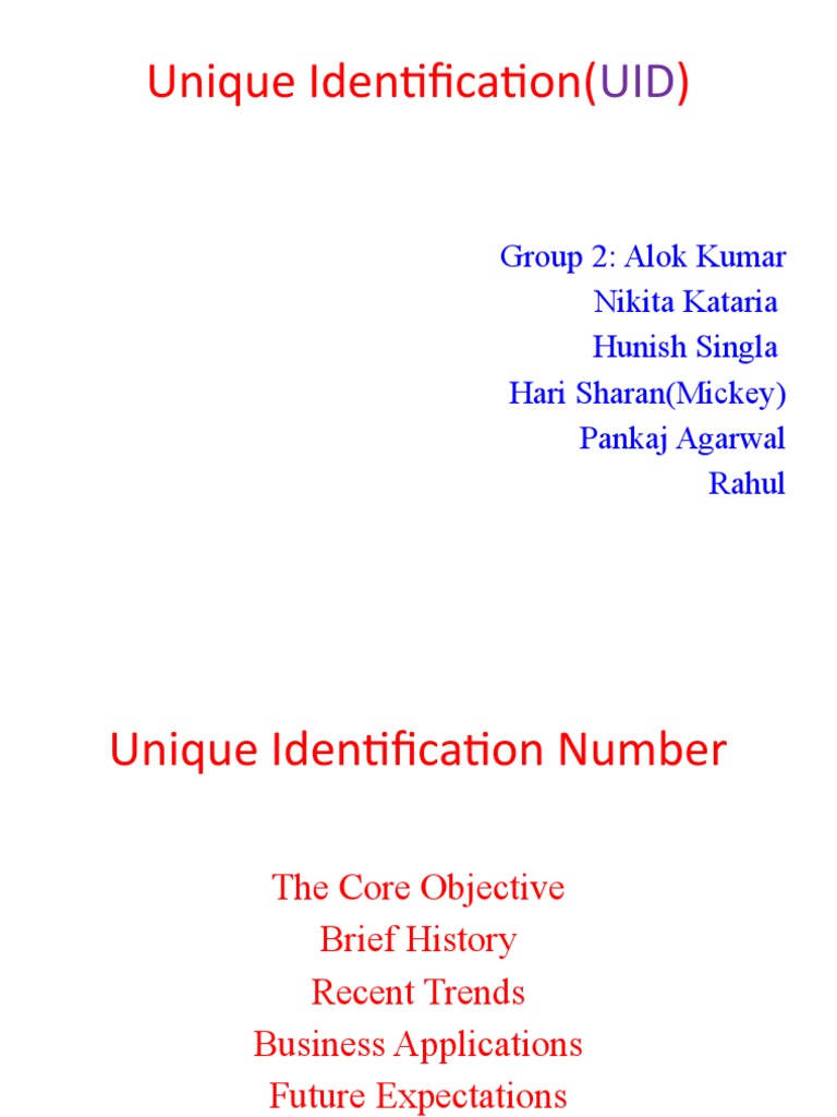 Unique Identification Number - Rahul | PDF | Identity Document | Government