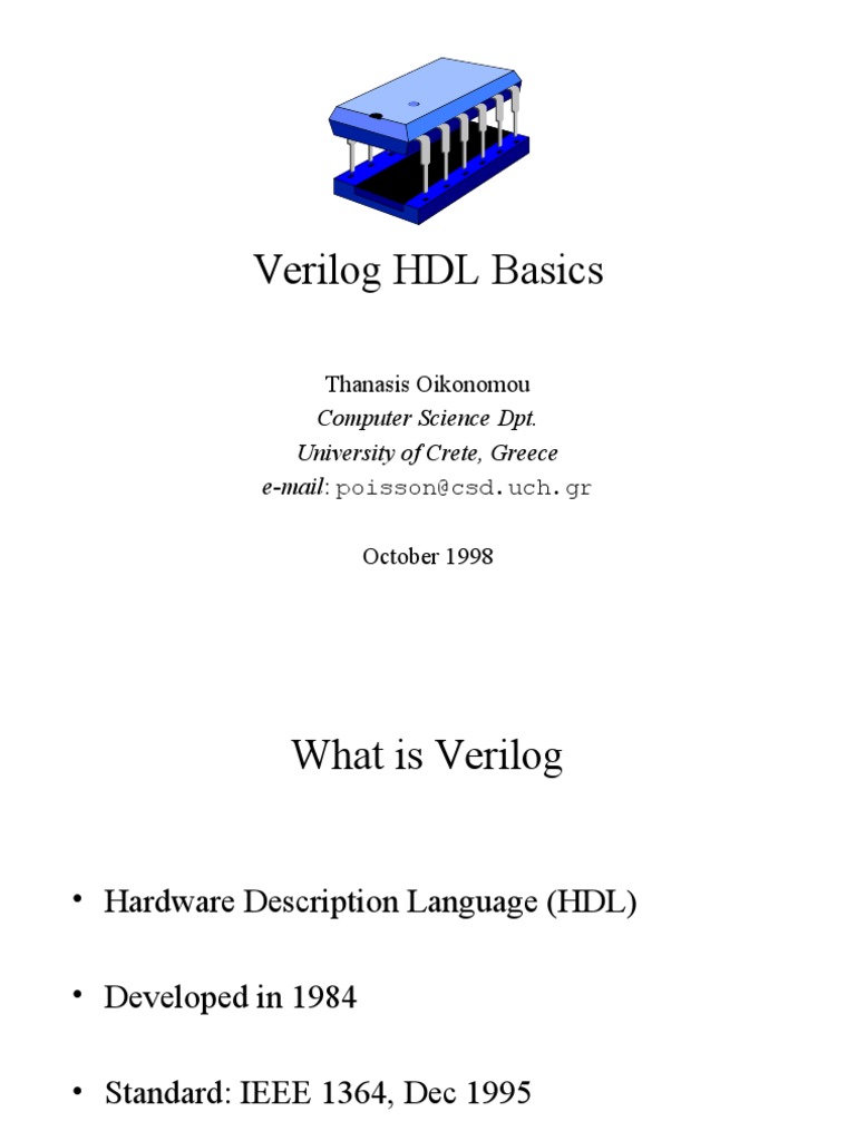 Verilog Hdl Basics Computer Science Dpt University Of Crete Greece E Mail Poisson Pdf