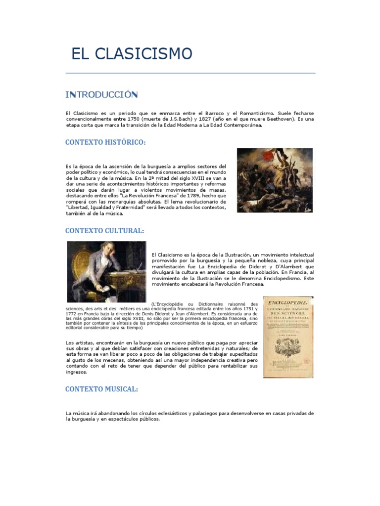 Clasicismo Musical | PDF | Periodo Clásico (Música) | Música de cámara