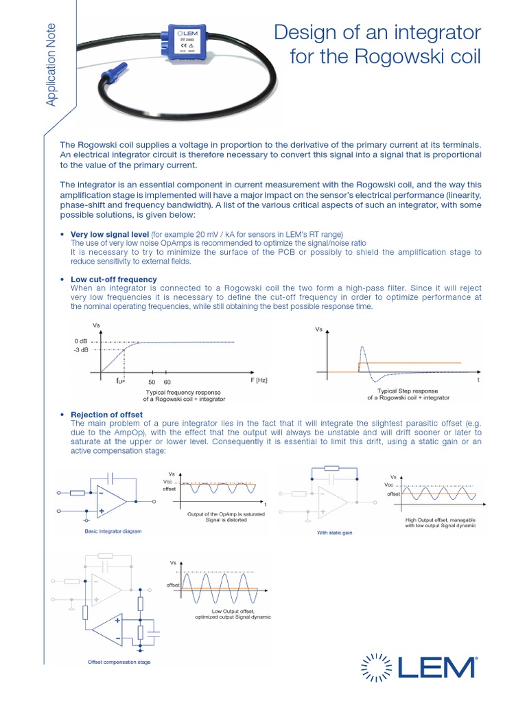 Design of An Integrator For The Rogowski Coil | PDF | Inductor | Amplifier