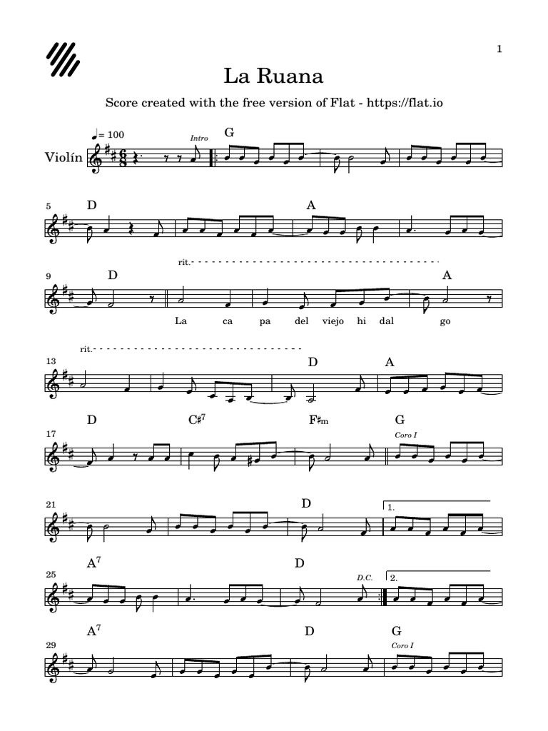 La Ruana Partitura | PDF