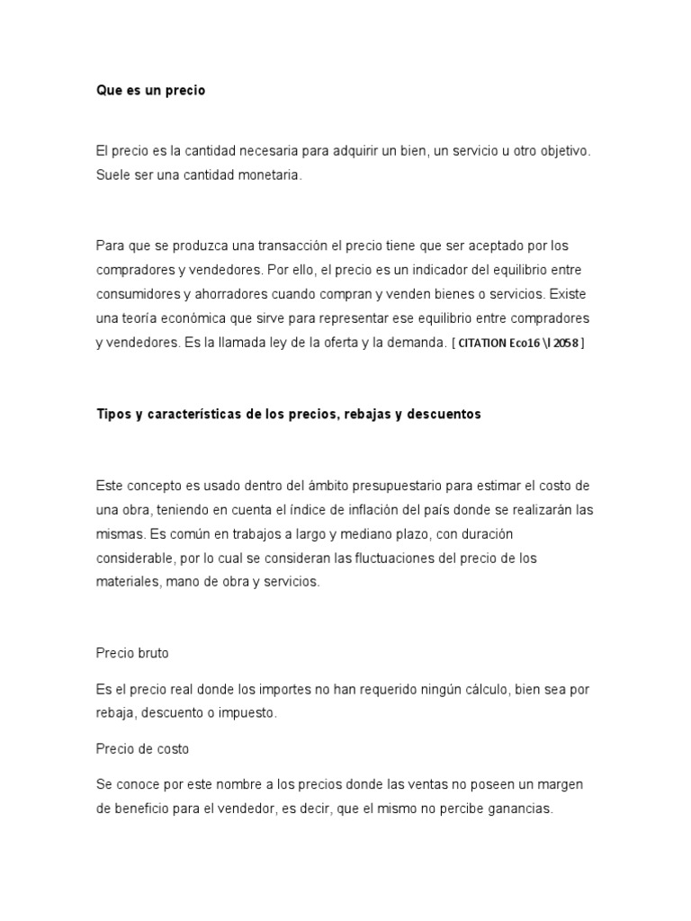 Qué es un precio: tipos, características y conceptos relacionados con ...