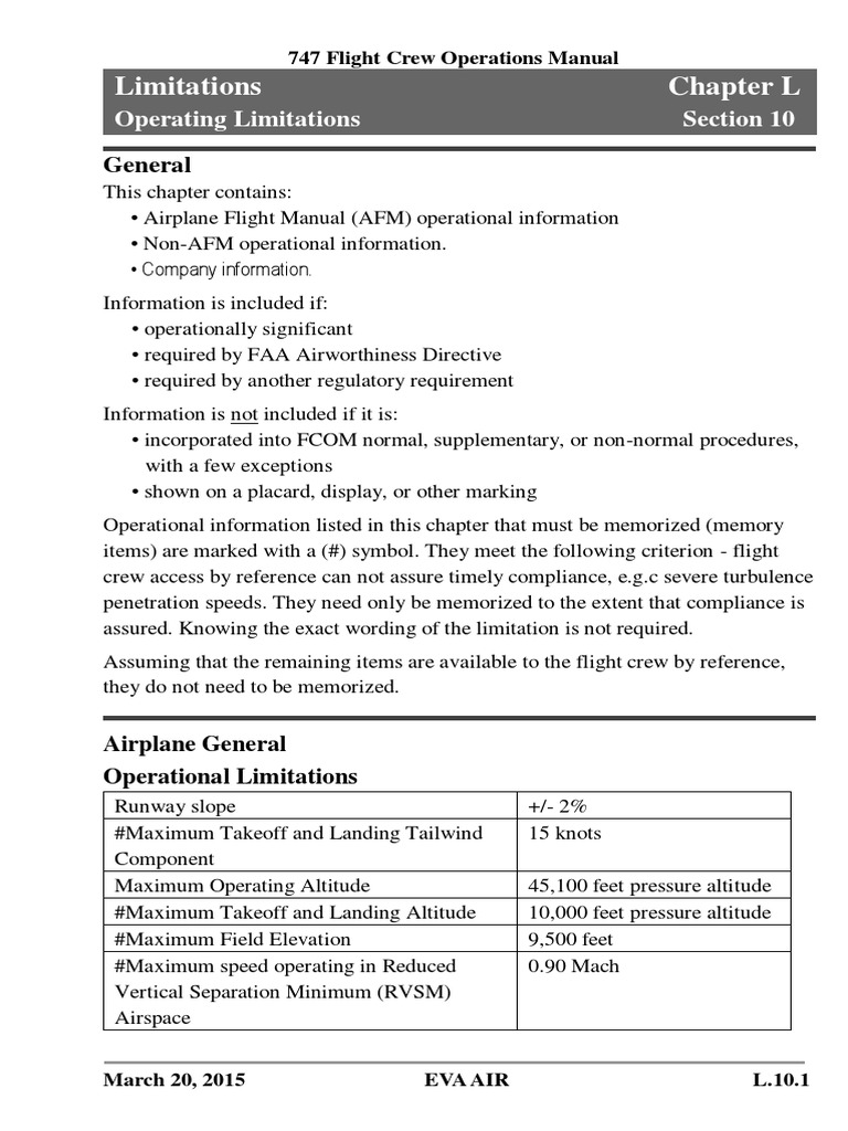 Operating Limitations | PDF | Air Traffic Control | Spaceflight Technologies