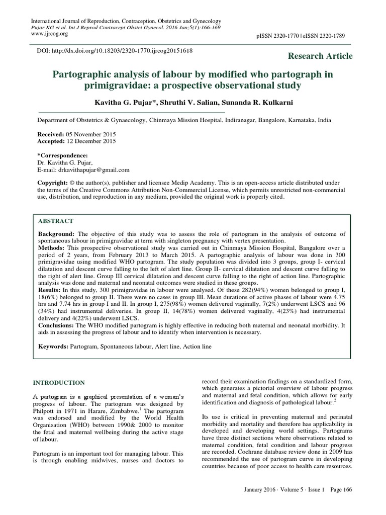 Partographic Analysis of Labour by Modified Who Partograph in ...