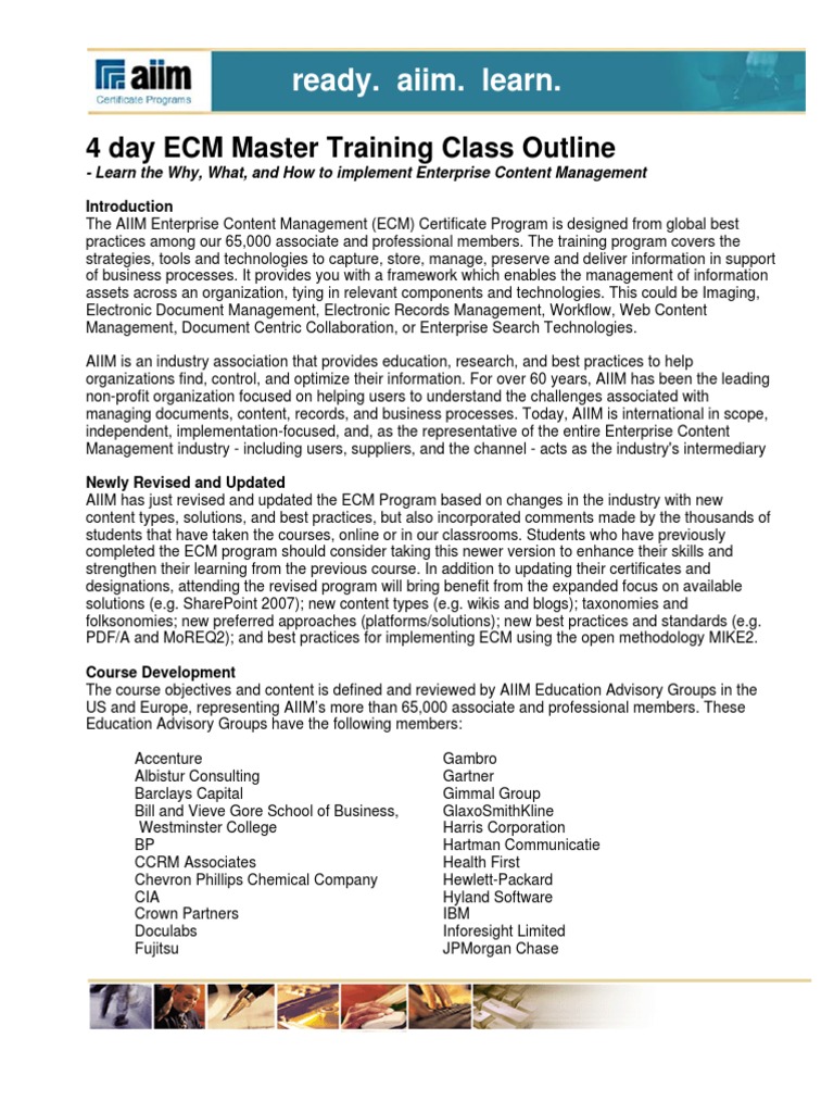 Aiim Ecm Master | PDF | Information Technology | Information Science