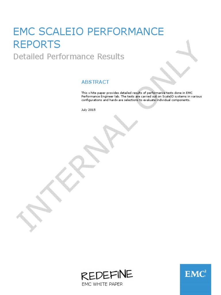 EMC ScaleIO Performance Reports | PDF | Solid State Drive | Cache (Computing)