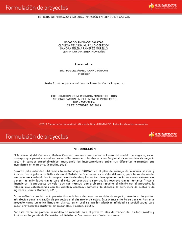 Estudio de Mercado - Canvas | PDF | Residuos | Business