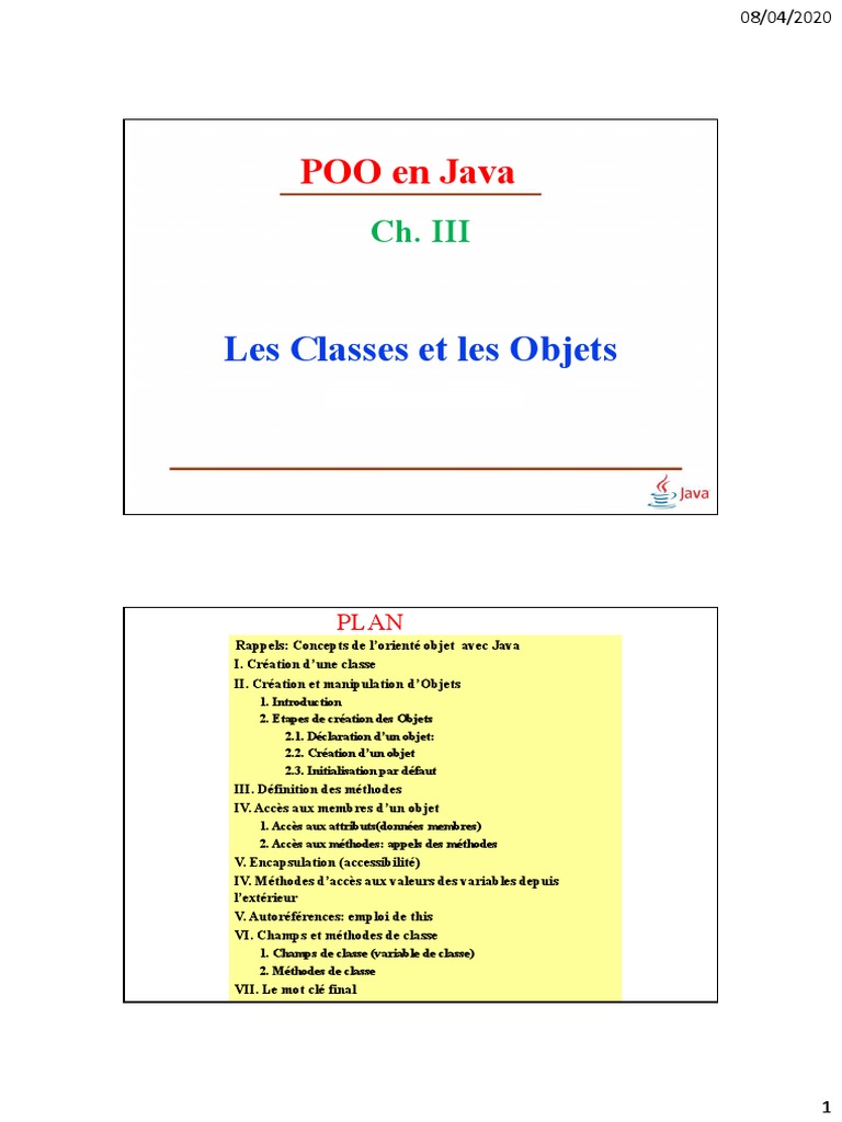Java ATSII Classes Et Objets MAJ | Descargar gratis PDF | Classe ... Java ATSII Classes Et Objets MAJ | Descargar gratis PDF | Classe ...